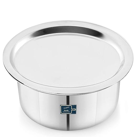 Steelth 20 Gauge 304 Stainless Steel Tope Patila with SS Lid Flat ...