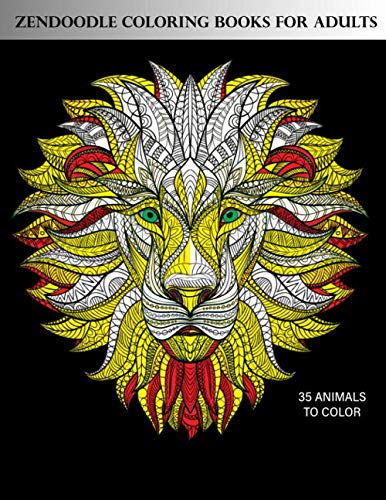 Zendoodle Coloring Books for Adults: 35 Animal Zentangle Color Pages ...