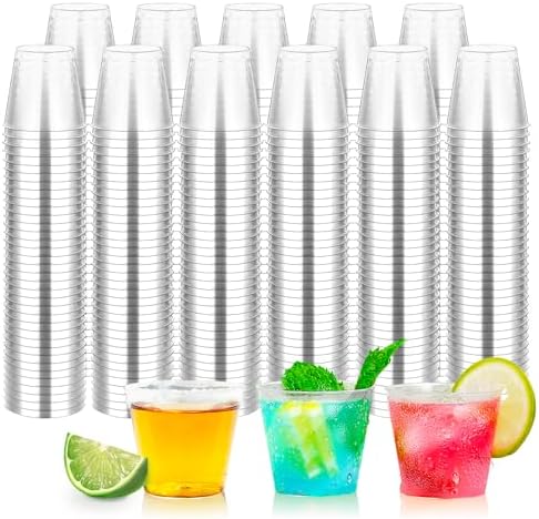 Amazon.com: 1.5 oz Shot Glasses - 100 Mini Plastic Shot Glasses (1.5oz ...