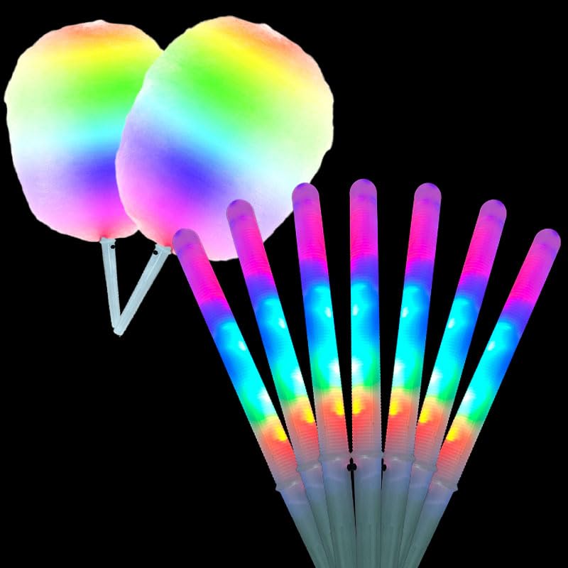 Amazon.com: 50 Pcs LED cotton candy cones,Glowing cotton candy sticks ...
