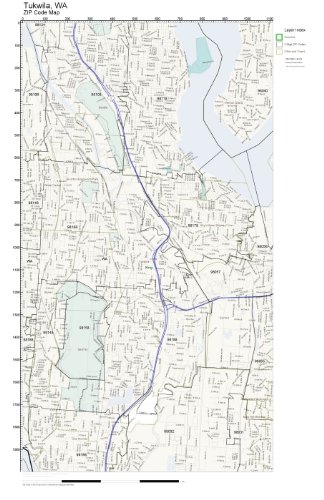 ZIP Code Wall Map of Tukwila, WA ZIP Code Map Laminated: Amazon.com ...