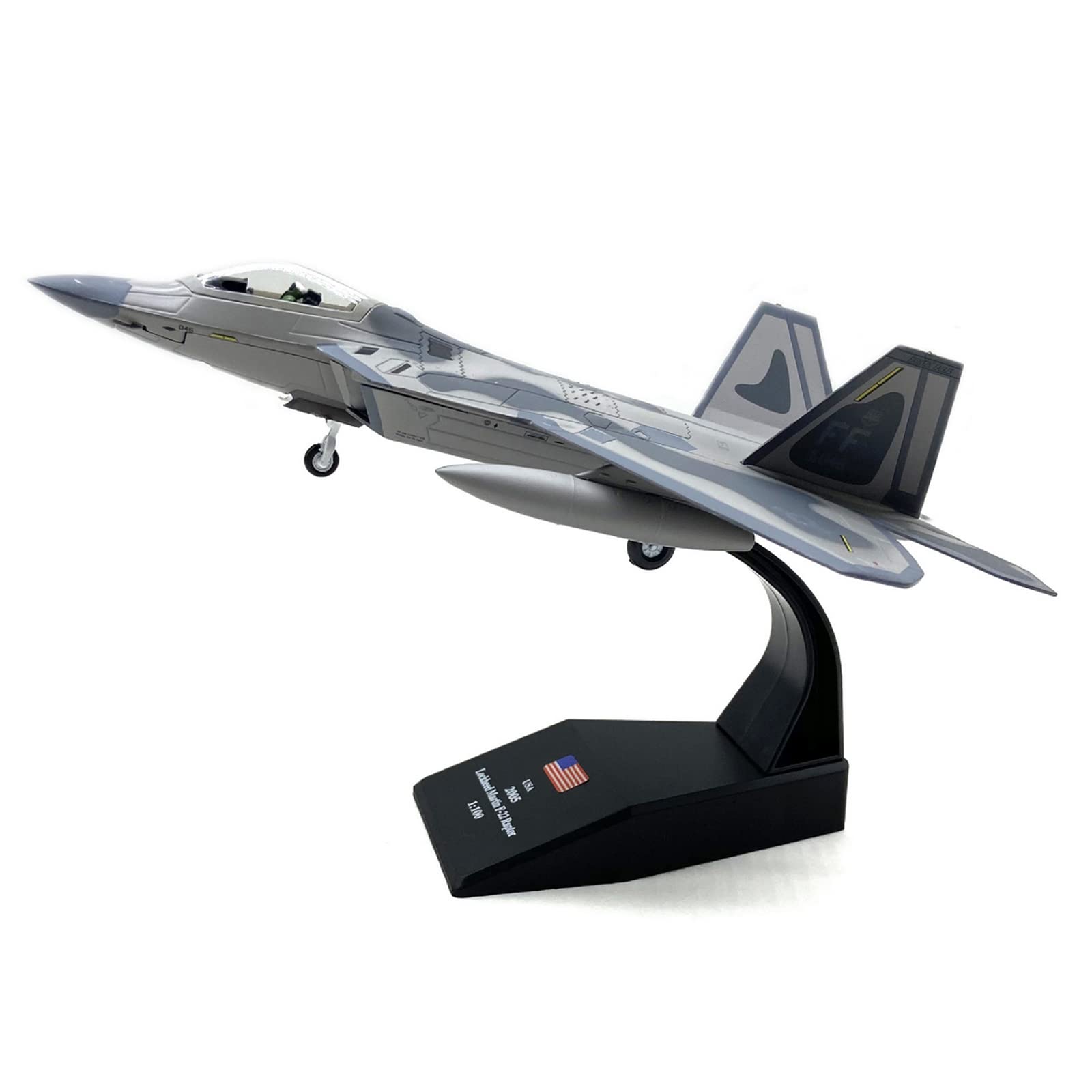 Buy TECKEEN 1/100 Scale US F22 Raptor Stealth Fighter Model Plane Alloy ...