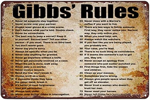 Amazon.com: Gibbs Rules Metal Tin Sign Vintage Wall Decor Retro Art ...