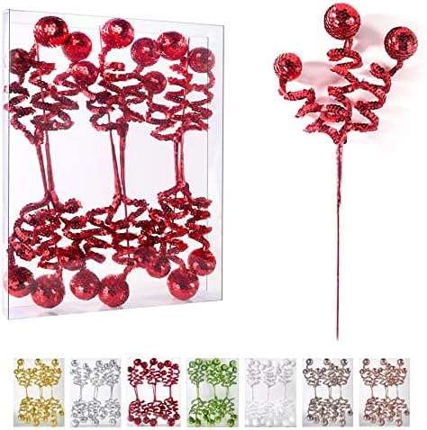 Amazon.com: Kasyat 50 Pcs Red Green Christmas Tree Picks 12 Candy Shape ...