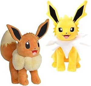 Pokemon 8" Eevee & Jolteon Plush 2-Pack - Eevee Evolution Set ...