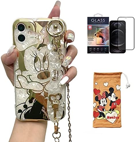 Amazon.com: Caseative for iPhone 12 Case,Cute Plating Love Heart Wrist ...