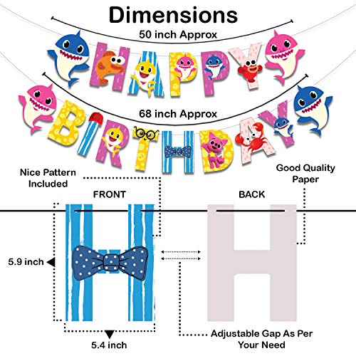 Festiko Baby Shark Theme Happy Birthday Banner, Baby Shark Theme Banner ...