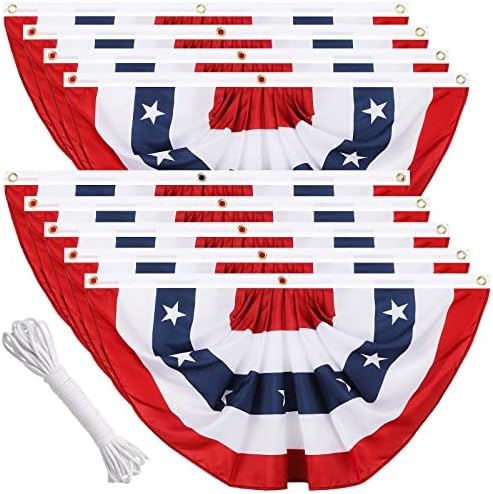 Amazon.com : 9 Pcs 4th of July Decorations American Bunting USA Pleated ...