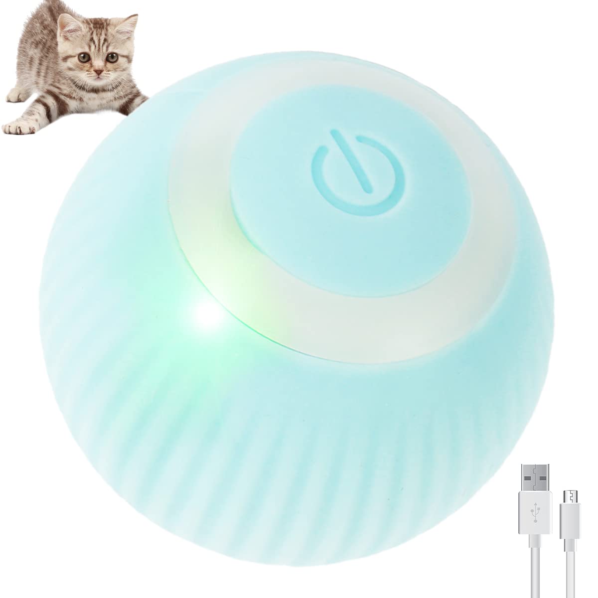 Muross Interactive Smart Cat Toy Automatic Rolling Cat Ball Quiet Pet ...