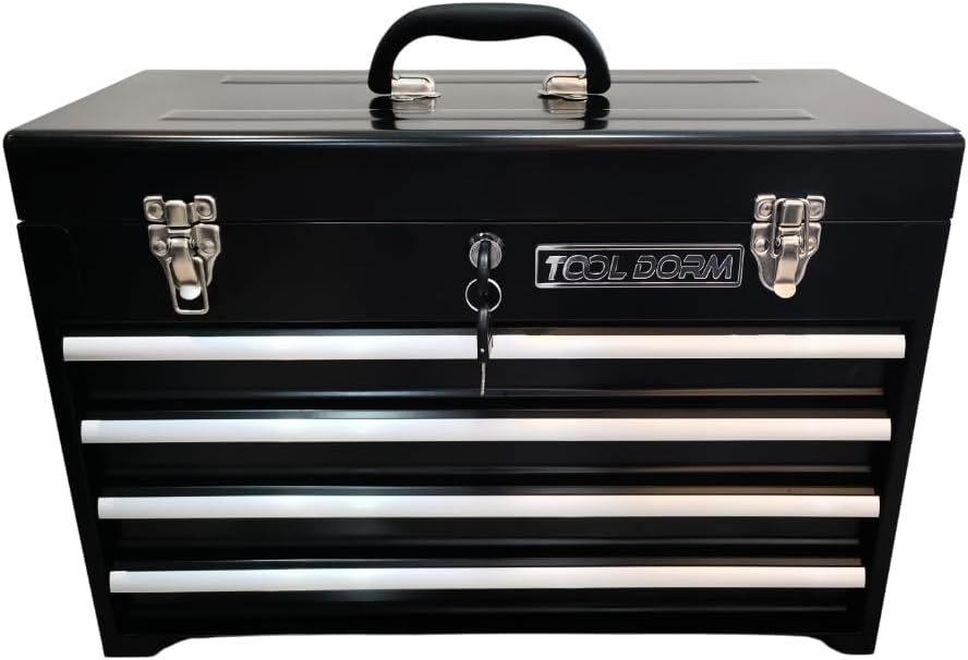 Metal Tool Box with 4 Drawers Portable Steel Tool Chest with Metal ...