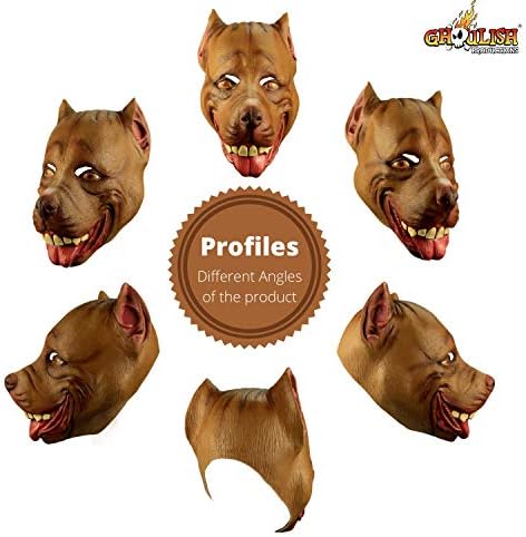 Amazon.com: Brown Pitbull Dog Adult Latex Mask Cartoon Anime Cosplay ...