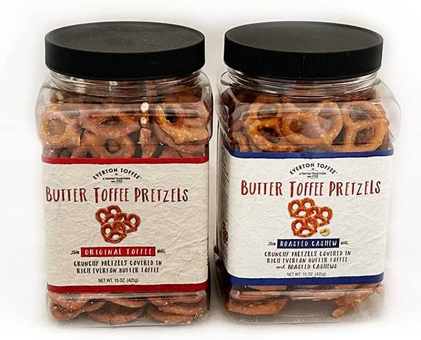 Amazon.com: Everton Toffee Butter Toffee Pretzels, Roasted Cashew ...
