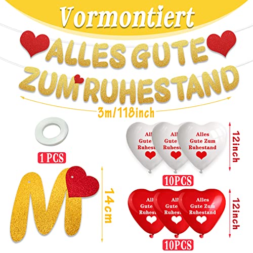 Deko für Den Ruhestand,Vormontiert Alles Gute Zum Ruhestand Girlande ...