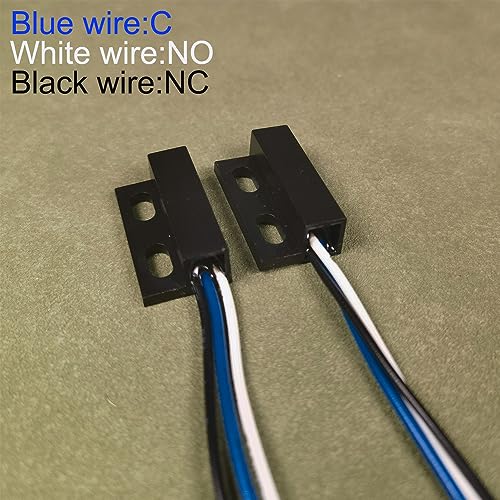 Gebildet 2sets Black Magnetic Switch Wiring NO/NC Recessed Door Sensor ...