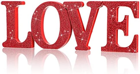 Amazon.com : MyGift Decorative Red Wood LOVE Cut Out Letters Sign for ...