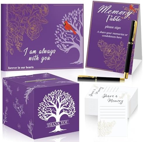Amazon.com: 55 Pcs Funeral Supplies Funeral Guest Book for Memorial ...