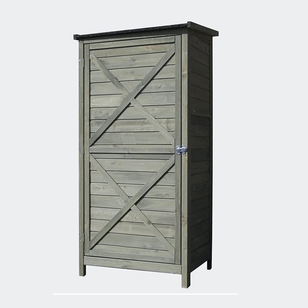 Wooden Outdoor Slim Garden Storage Cabinet Outdoor Wooden Storage Shed ...