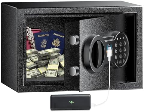 KABISAFE Safe with Key Digital Keypad, Small Safe, 0.3 Cubic Ft Small ...