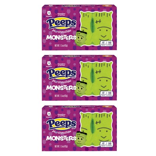Amazon.com : Peeps Marshmallow, Monsters, 1.5 oz - Pack of 3 : Grocery ...