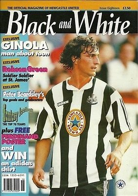 Newcastle United Official BLACK WHITE football magazine Issue 18 DAVID ...