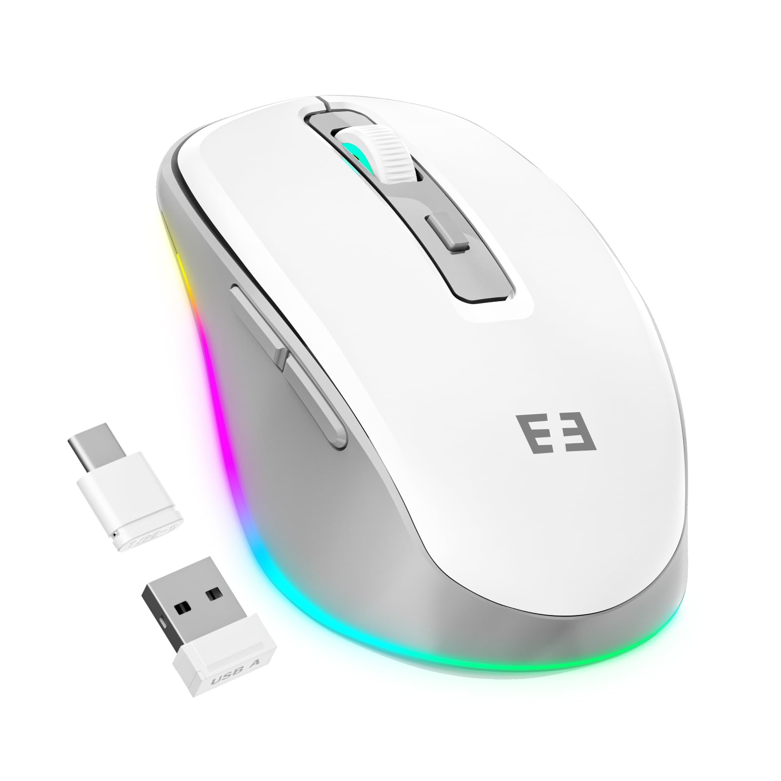 Amazon.com: seenda Wireless Mouse, Type C Mouse with Jiggler - Light Up ...