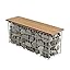 pro.tec WPC gabion bench Weatherproof garden bench 100x45x30cm Brown ...