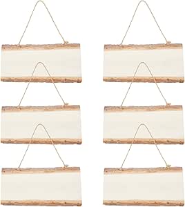 Amazon.com: SUPERFINDINGS 6PCS Hanging Wood Signs Wood Rectangle Plaque ...