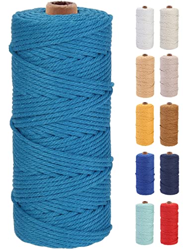 GOHOF Macrame Cord 3mm x 100m Premium Cotton Macrame Rope, 4 Strand ...