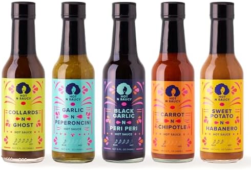 Amazon.com : Hot N Saucy Holiday Hot Box, Set of 5 hot sauces- Collards ...