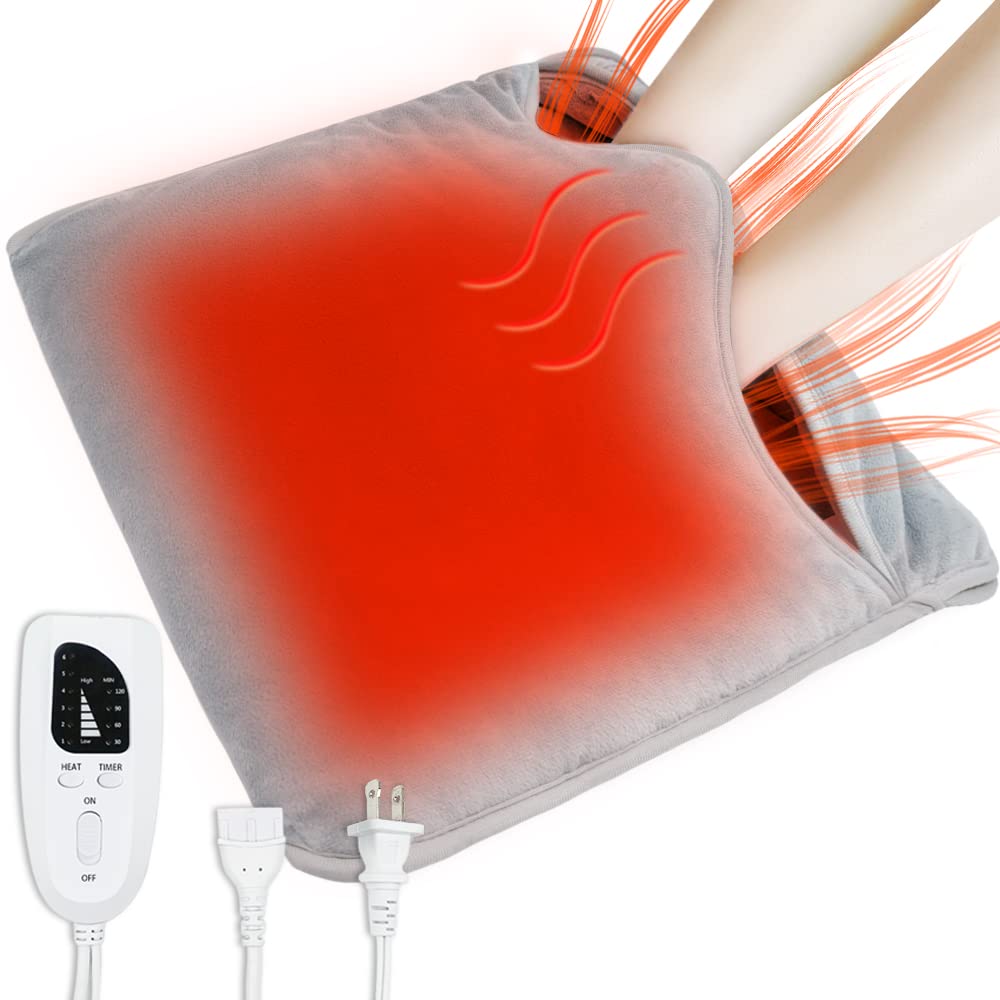 Cuplu Double-Sided Heating Foot Warmer - Auto Shut Off - Soft Flannel ...