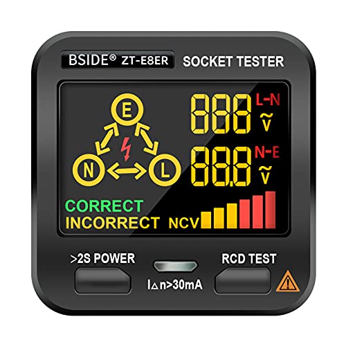Electric Socket Tester Outlet Tester Digital LCD Display with NCV Test ...