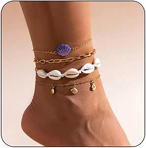 Amazon.com: MIFYNN Shell Anklet for Women Boho Layered tassels Shell ...