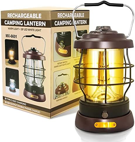 Amazon.com: Lepro Vintage LED Camping Lantern Rechargeable, Power Bank ...