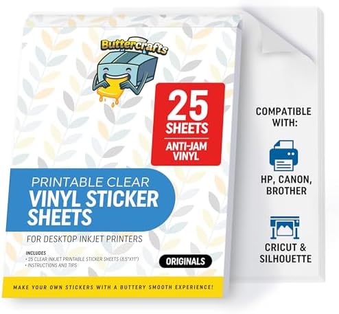 Printable Vinyl Sticker Paper for Inkjet Printer (HP, Brother & Canon ...