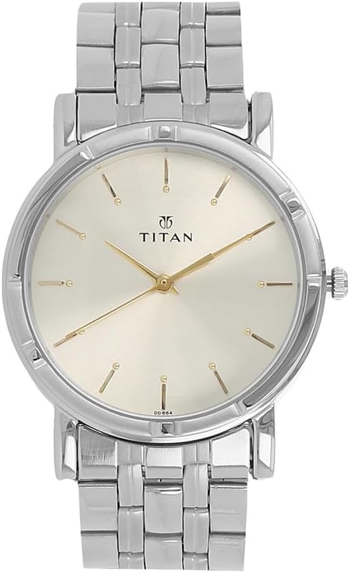 Titan Men Silver Dial Metal Band Watch - T1639SM01, silver, bracelet ...