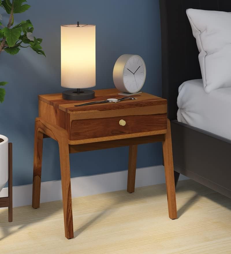 SILIWAL ART Solid Wood Bedside Table for Bedroom | Living Room ...