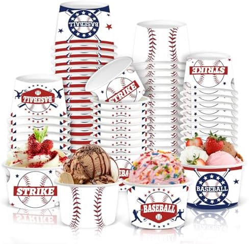 Amazon.com: Jingmore 50 Pcs Baseball Charcuterie Cups with 100 Bamboo ...
