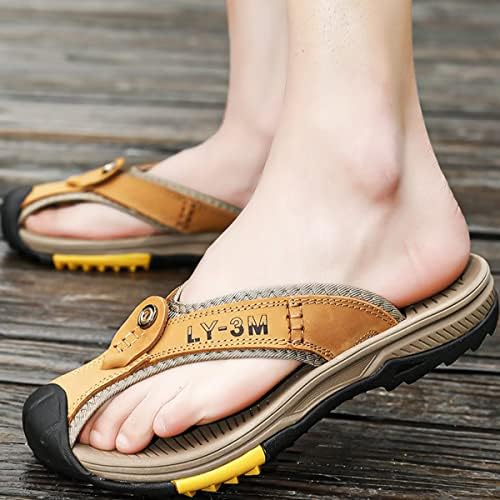 GILKUO Sandali Uomo in Pelle Punta Chiusi Estivi Infradito : Amazon.it ...