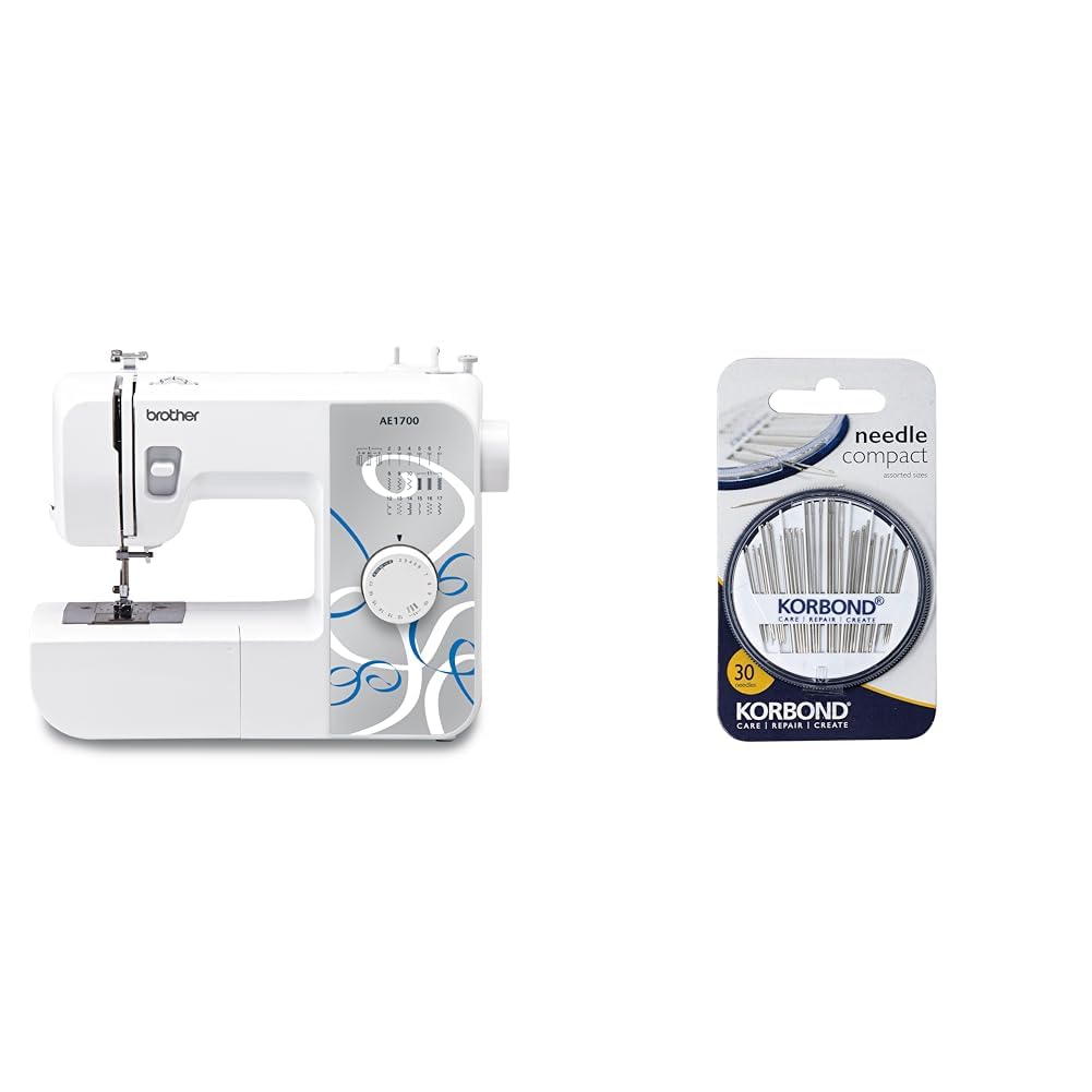 Brother AE1700 17-Stitch Sewing Machine & Korbond 30 Piece NEEDLE ...