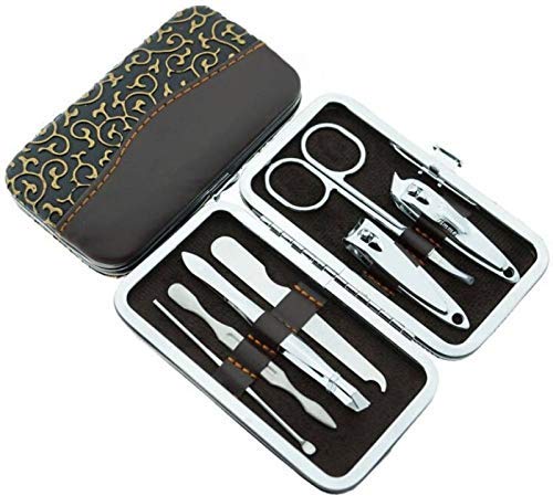 Foolzy MS-SHV-9 Manicure Pedicure Set Kit with 7 Tools, Pink : Amazon ...