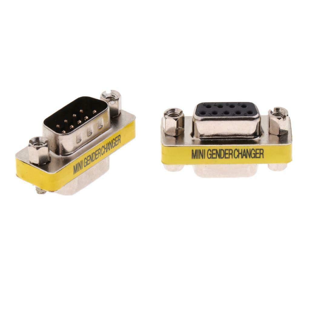 Serial DB9 M/M F/F Mini Gender Changer Coupler Adapter Connector Pack ...