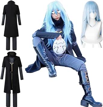 Amazon.com: Lmetsky Rimuru cosplay Rimuru Outfit Mask Costume With Wig ...