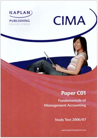 CIMA Paper C1 Management Accounting Fundamentals (Cima): 9781843909248 ...