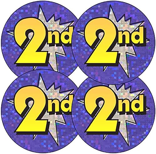 175 Holographic Sparkly 2nd Place Childrens Pupils Motivational Reward ...