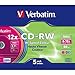 Amazon.com: Verbatim CD-RW 700 MB, Pack of 5 Slim Case, Colourful, CD ...