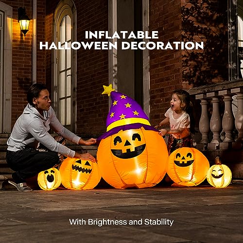 Snapklik.com : 6ft Long Halloween Inflatable LED Lighted Pumpkin Family ...