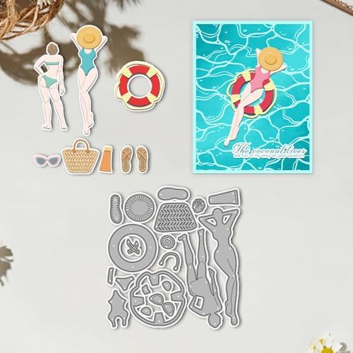 Amazon.com: Splicing Swimsuit Woman Swim Rings Die Cuts for Handmade ...
