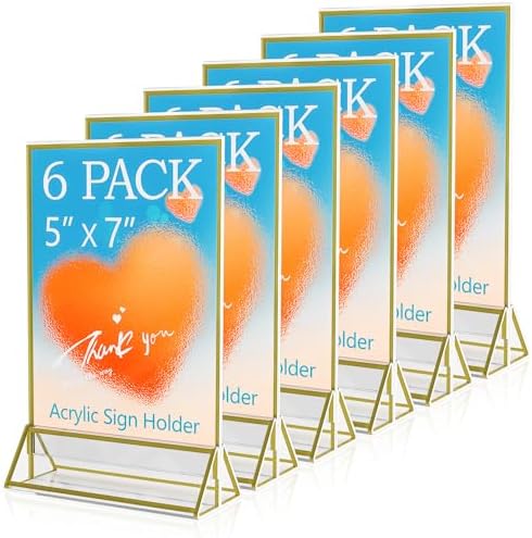 Amazon.com: GPYG 6 Pack 5x7 Acrylic Sign Holder, Double Side Clear Sign ...