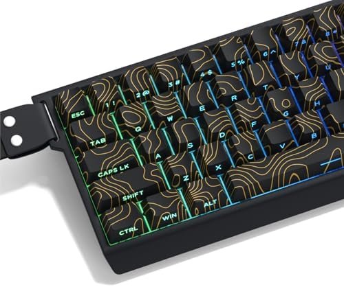 dagaladoo PBT keycaps,Black Topographic keycaps 60 75 Percent,Shine ...