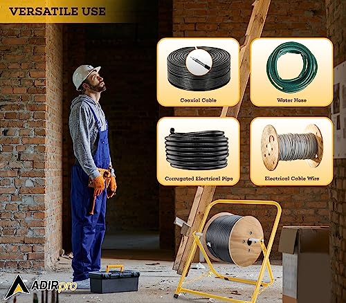 AdirPro Rugged Single Axle Cable Caddy - Industrial Grade Steel Wire ...